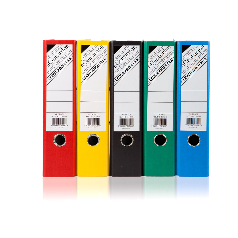 Centurion A4 Lever Arch File Assorted Colours (Paper on Board) | MGC ...