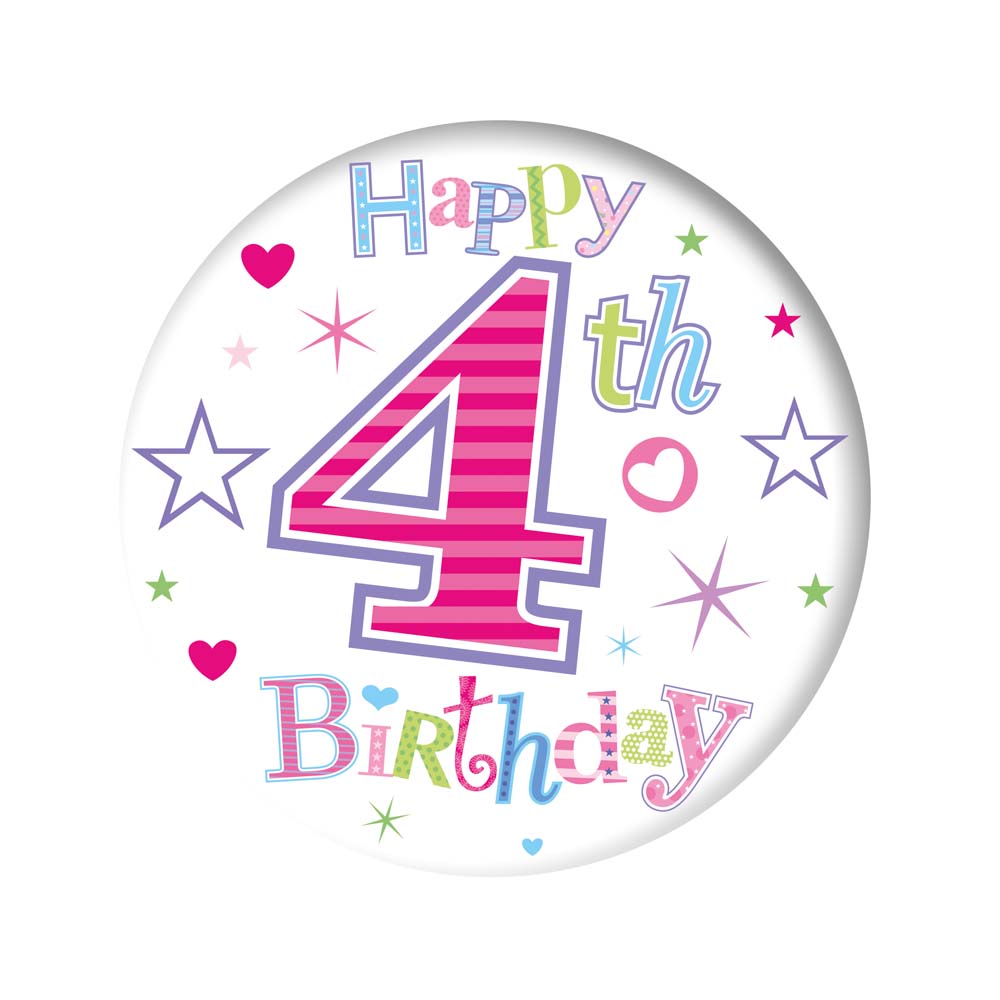 150mm Jumbo Badge Age 4 Girl | MGC Wholesale