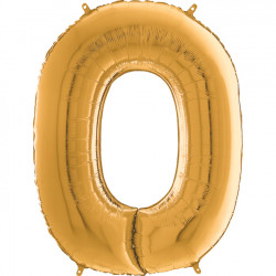 Foil 26″ Numeral “0” Gold Balloon | MGC Wholesale